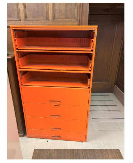 Orange Storage Cabinet (1 of 2) - BidCorp Auctions