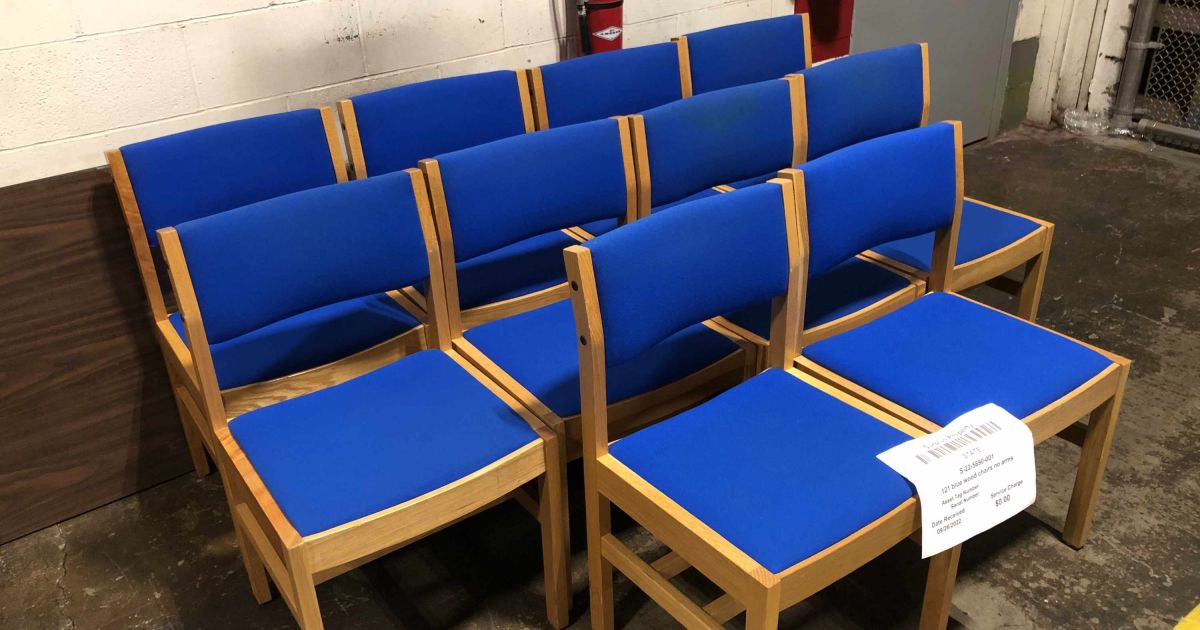 Ten (10) Blue Chairs with No Arms - MiBid Internet Auctions