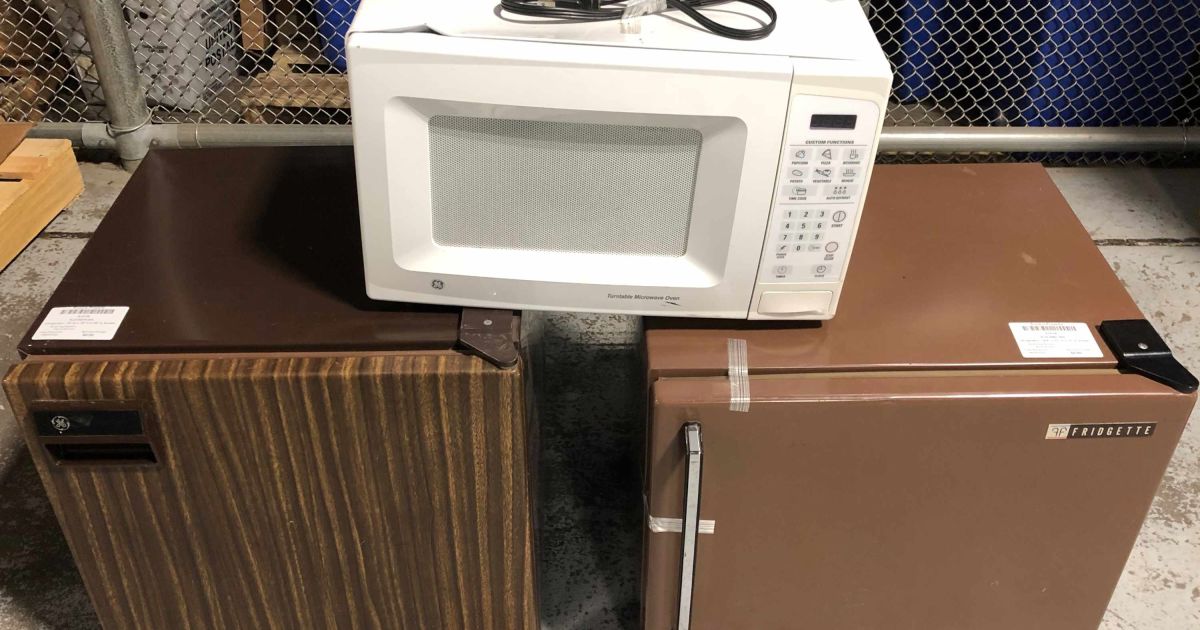 One (1) Microwave Oven, Two (2) Small Brown Refrigerators - BidCorp ...