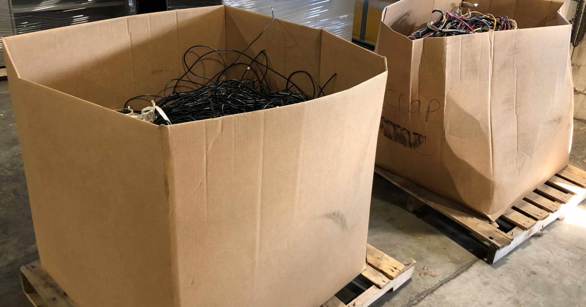 1 (one) Lg. Box of Used Coax Cable, and 1 (one) Lg. box of Used Scrap ...