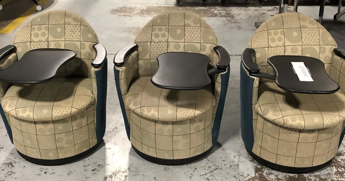 3 Chairs with Movable Writing Surface - BidCorp Auctions