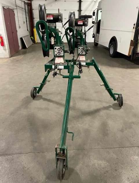 Two Casey Big Leaguer Baseball Pitching Machines with mobile stand ...