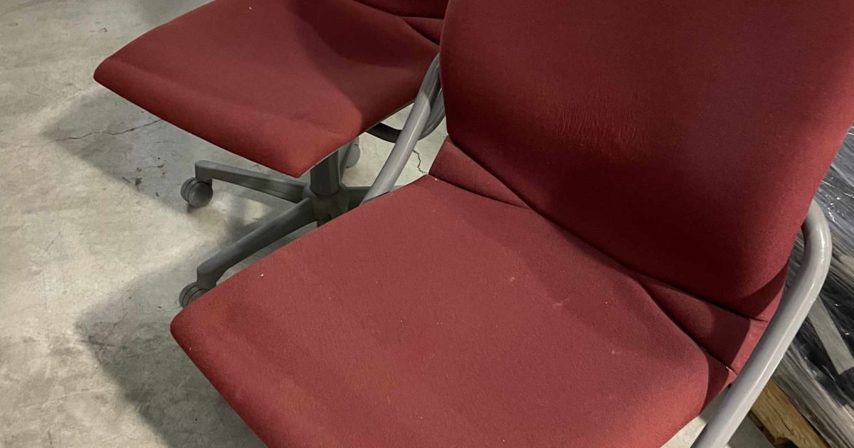 Set of 2 Red Armless rolling Chairs - BidCorp Auctions