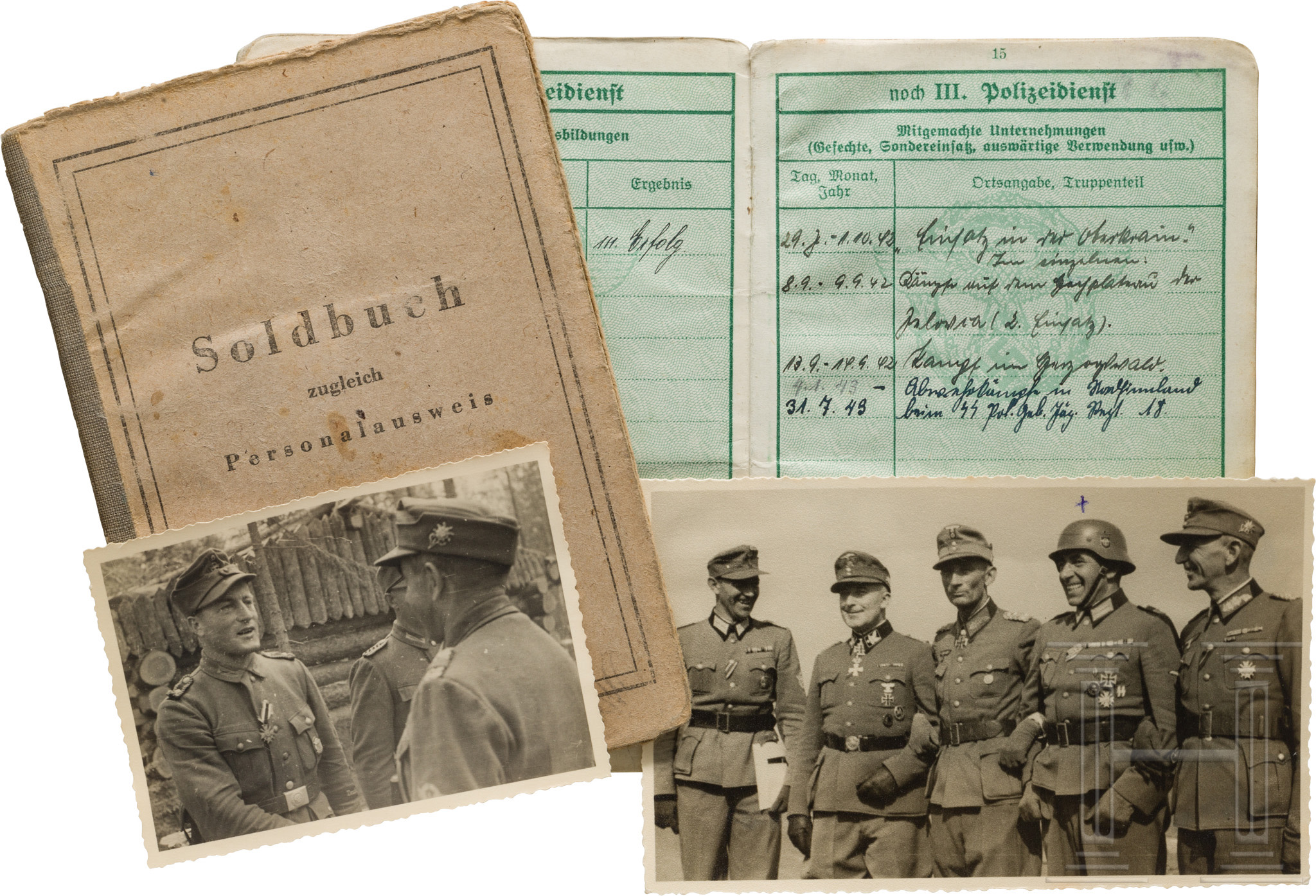 Soldbuch, Dienstpass und Fotos, SS-Polizei-Gebirgsjäger-Regiment 18 ...