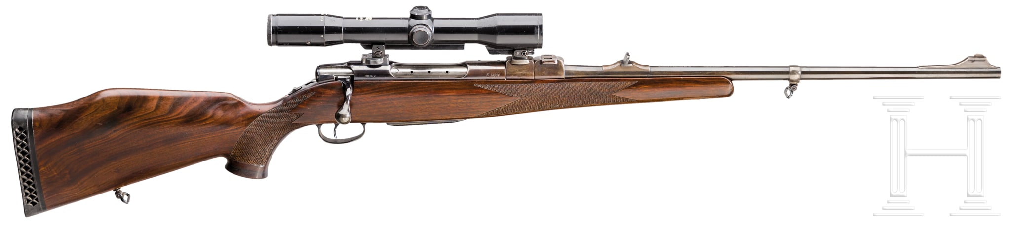 A Sauer 80 repeating rifle, with Hensold scope | Barnebys