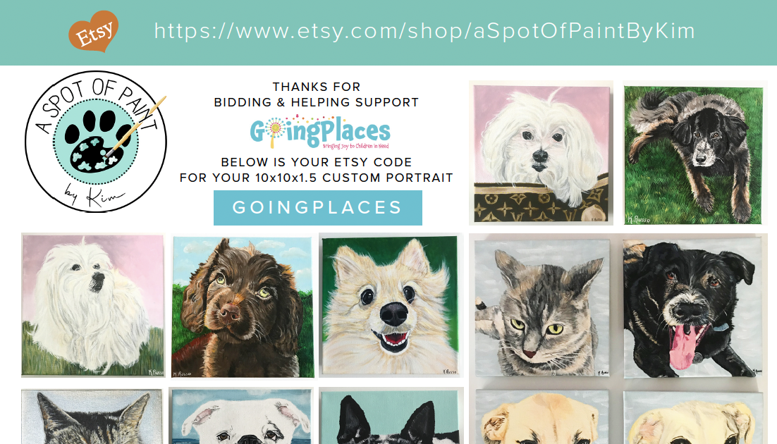 Custom 10x10 Pet Portrait by A Spot of Paint by Kim Russo
