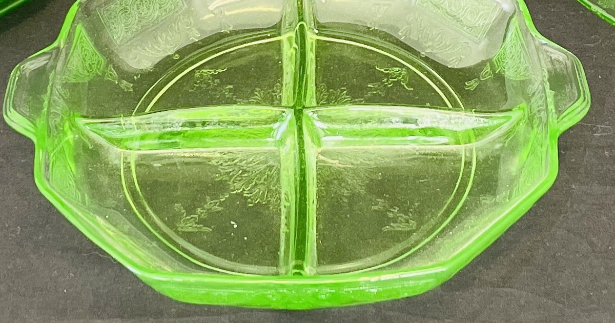 13 Piece Vintage Uranium Glass Dishes - Local pickup - Bid t ...