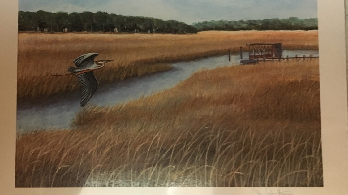 Marsh Scene Signed Print | crown | Bid Now - ☑ $14 ...