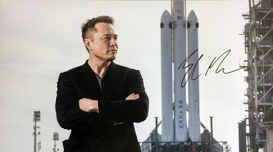 Elon Musk signed Photo | hollywood | Bid Now - ☑ $1200 ...
