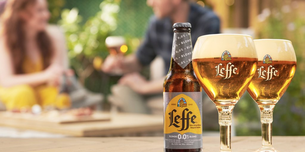 Leffe Blond 0.0% is niet te missen