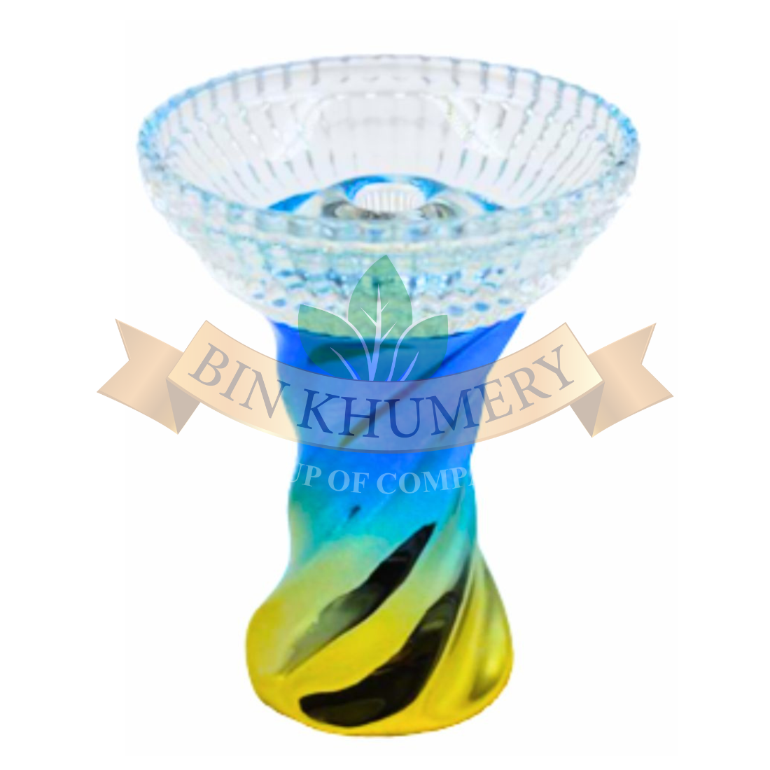 Hookah Ras Ceramic with Glass- Blueish Yellow