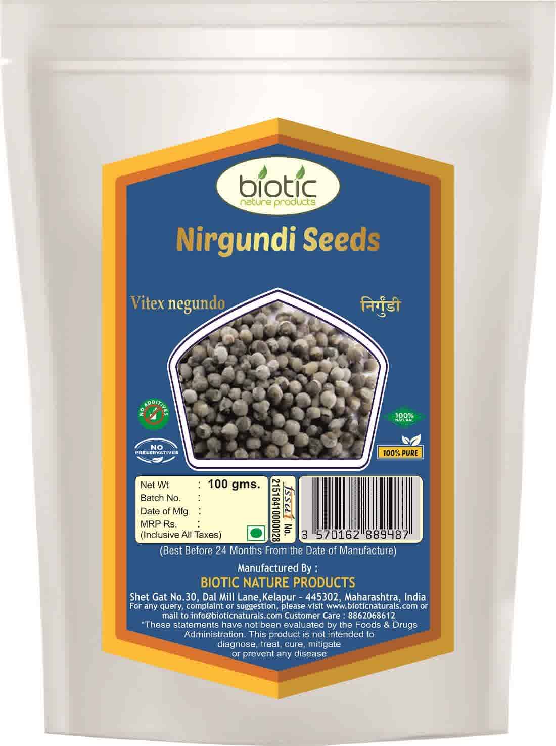 Buy Biotic Nirgundi Seed Online | Herbs for Increase Memory Power ...