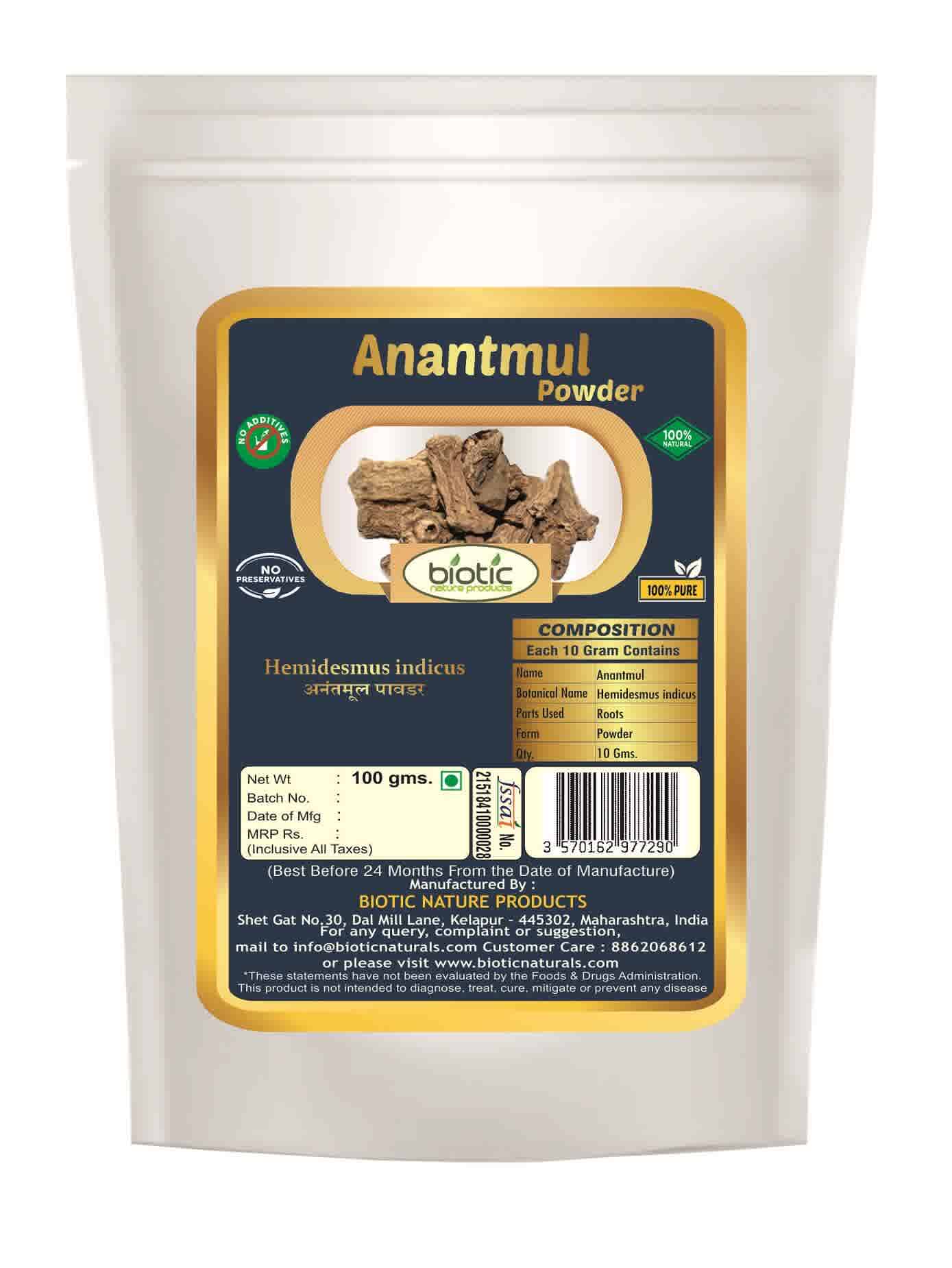 Buy Biotic Anantmul Powder | Anantmool Powder Online | Ayurvedic Powder ...