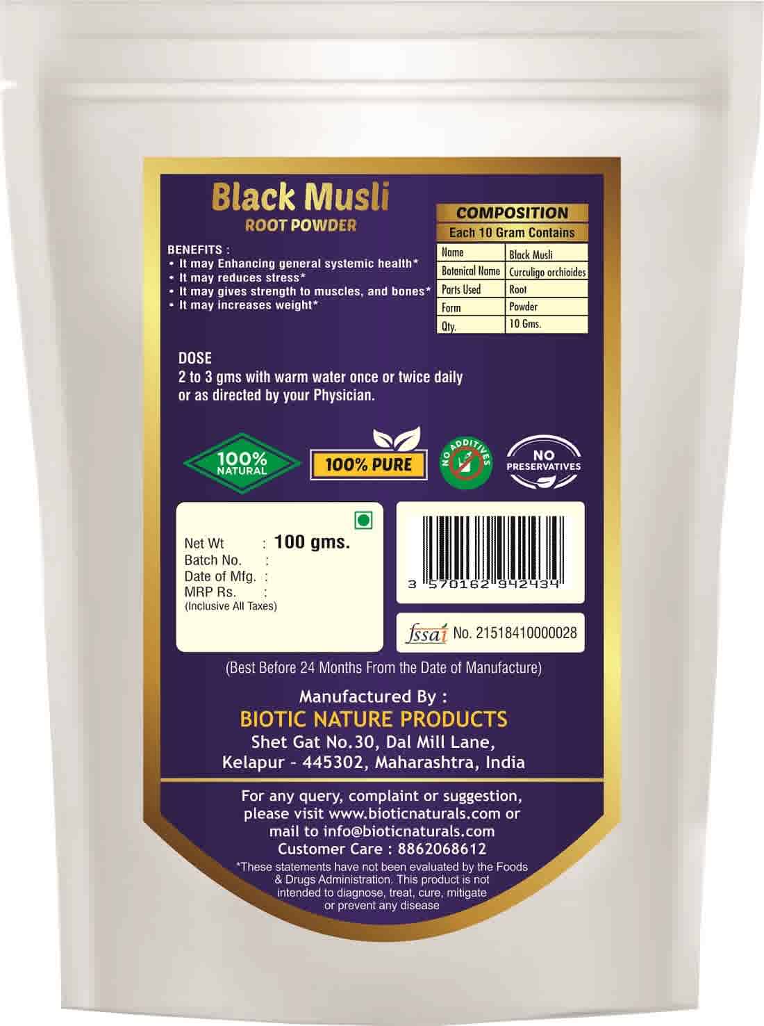 Buy Biotic Kali Musli Powder Online | Ayurvedic powder for aphrodisiac ...