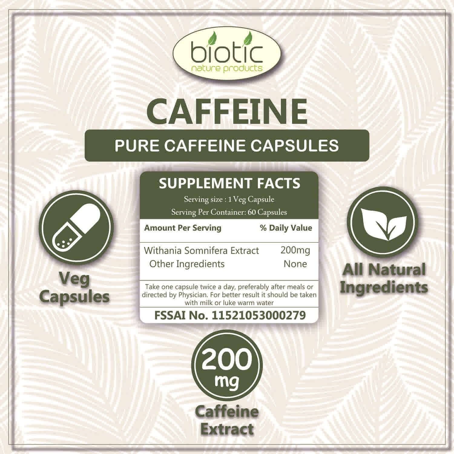Natural Caffeine Extract Capsules ( एन-कैफीन कैप्सूल ) | Biotic Nature ...