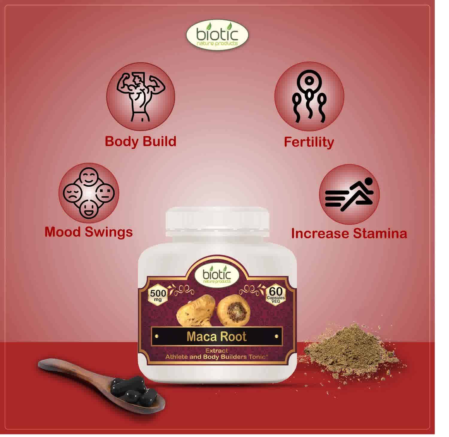 Maca Root Extract Capsules ( मैका रूट कैप्सूल ) | Biotic Nature Products