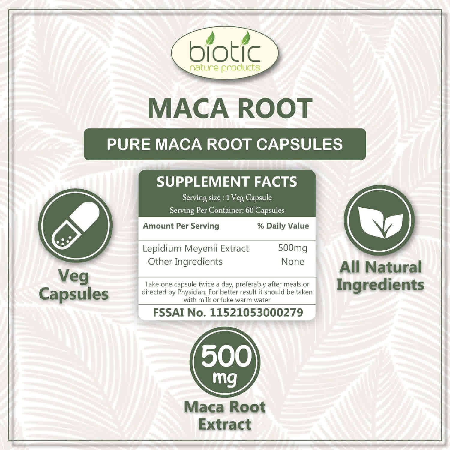 Maca Root Extract Capsules ( मैका रूट कैप्सूल ) | Biotic Nature Products