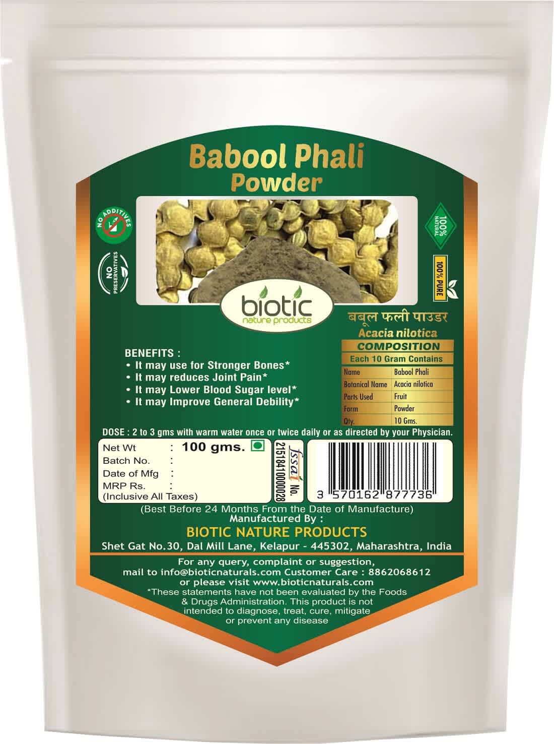 Buy Biotic Babool Phali Powder Online | Herbal Powder for Calcium ...