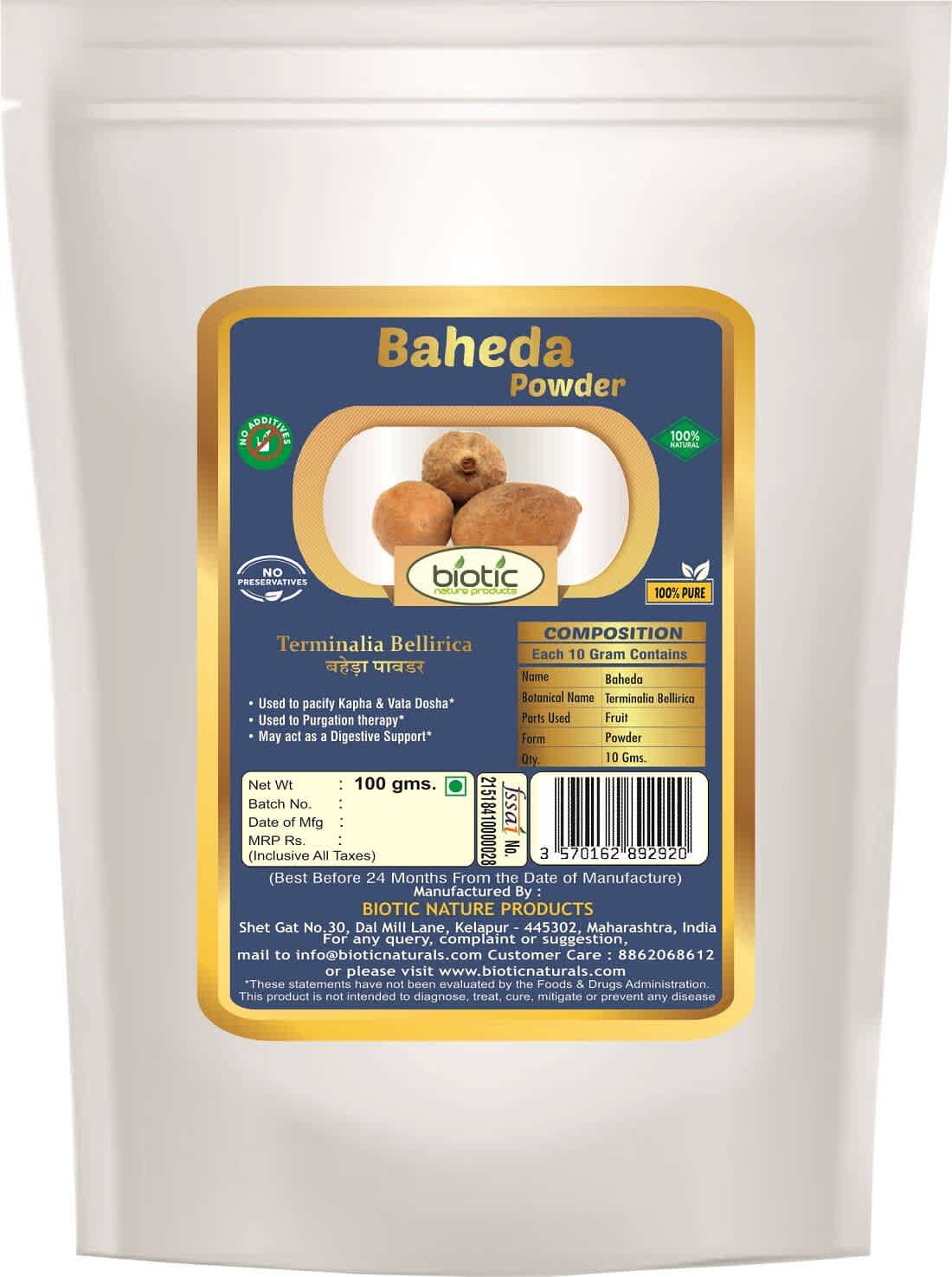 Buy Biotic Baheda Powder Online | Herbal Powder for Cold Cough Asthma ...
