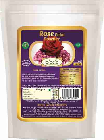 Buy Biotic Rose Petal Powder Online | Rose Petals Powder Uses | Rose ...