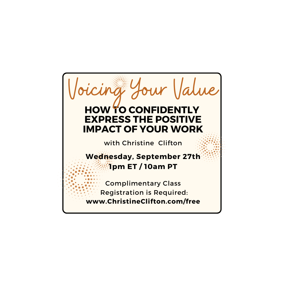 Voicing Your Value on Sept. 27th