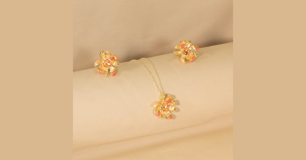 Peach Pendant Set - Nature Collection – Blingvine