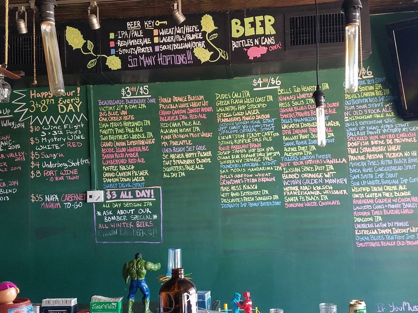 Menu | The Whining Pig | Your Friendly Neighborhood Beer & Wine Bar