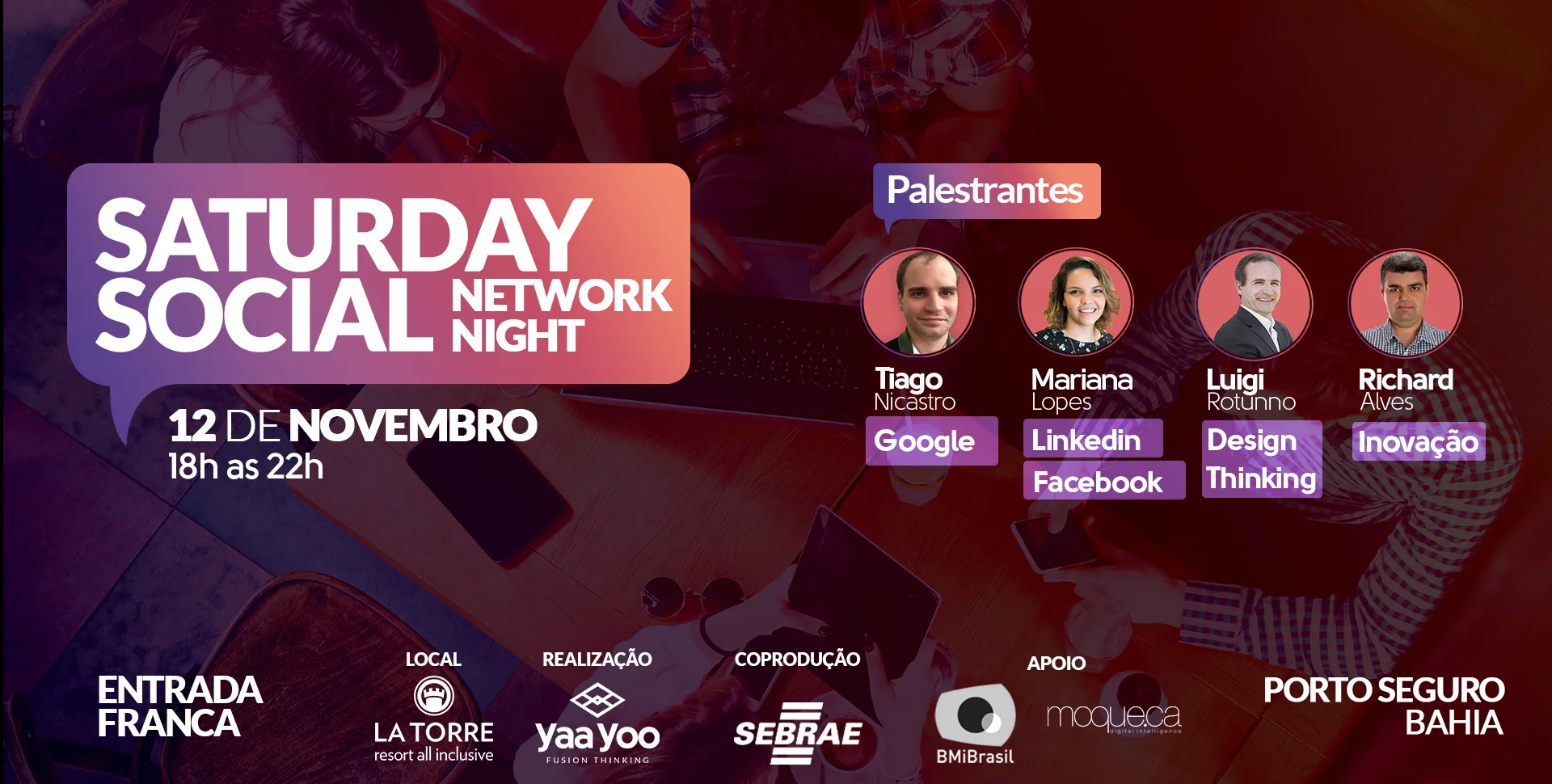Saturday Social Network Night será realizado no La Torre Resort de ...