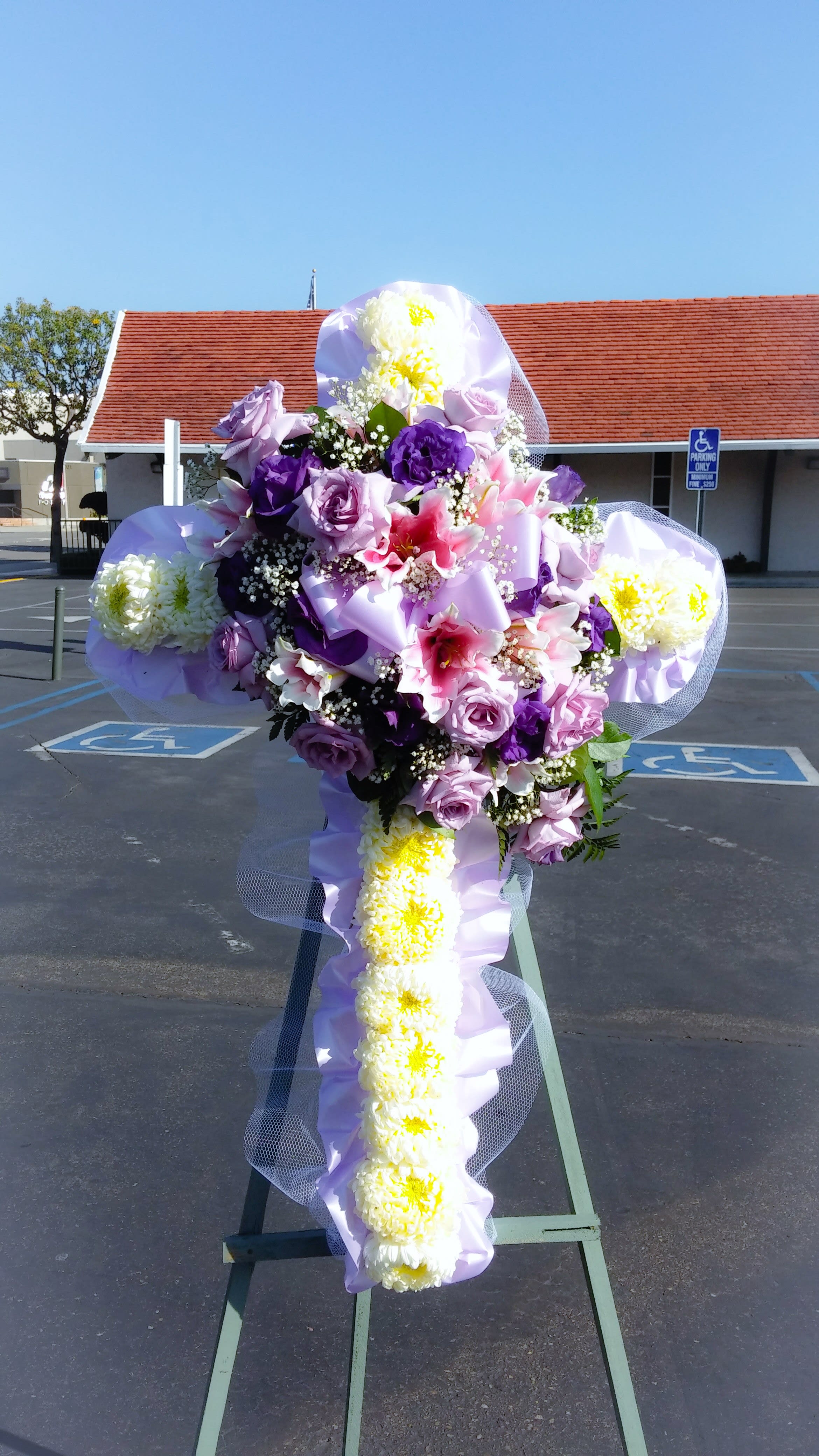Sympathy Cross in San Gabriel, CA | Creative Floral Designs
