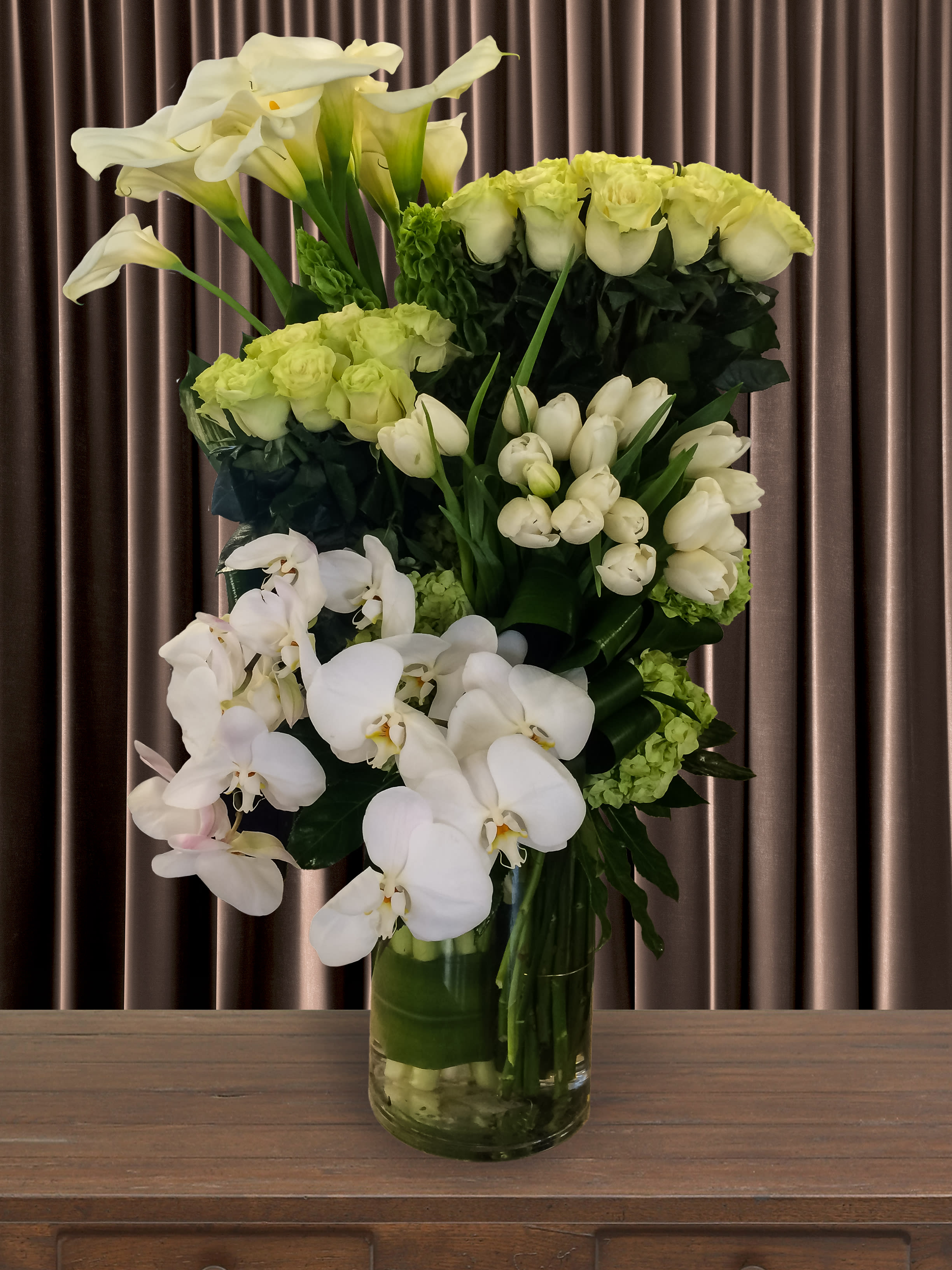 Clusters Funeral Arrangement in Cylinder Vase 48 in Pasadena, CA ...