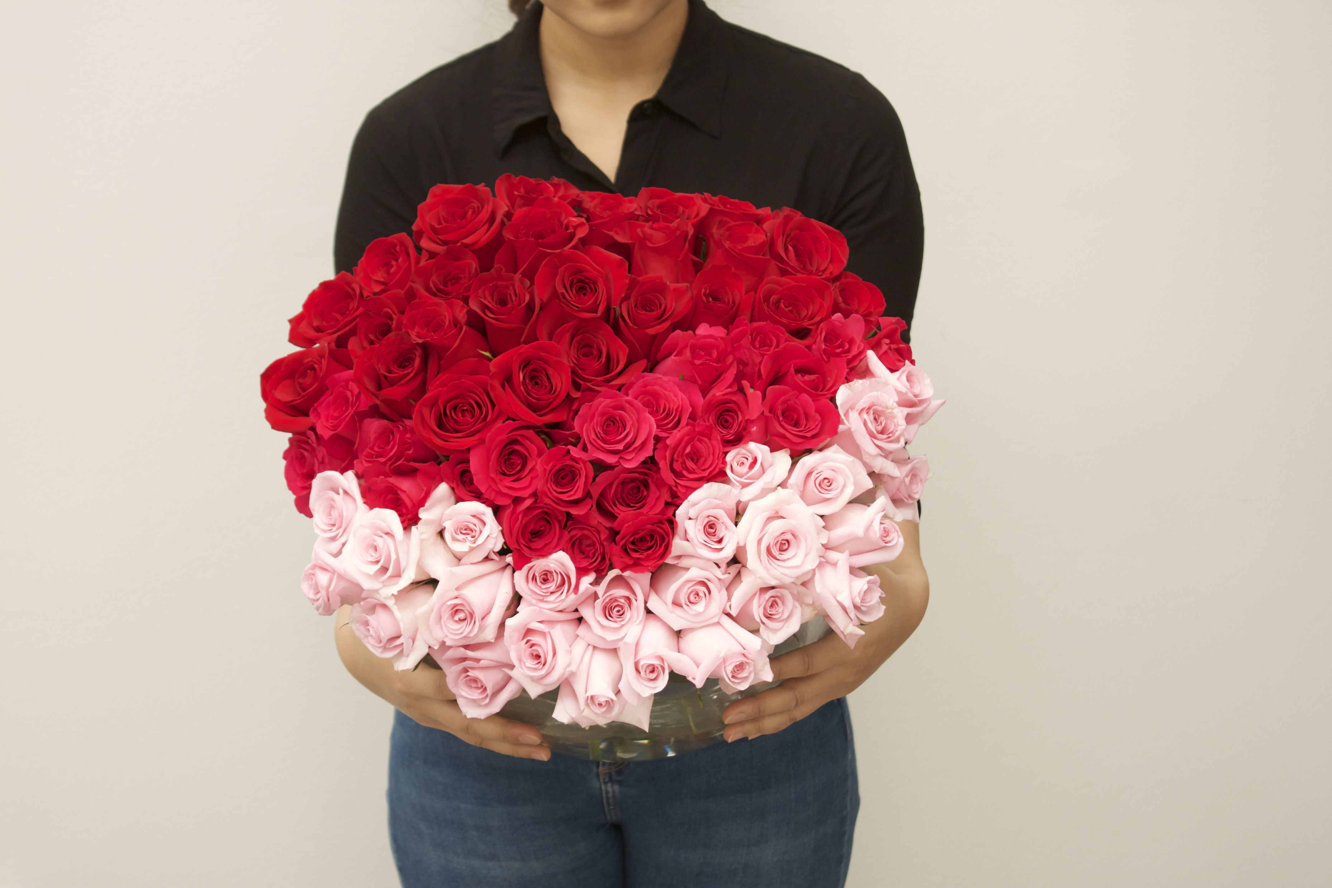 6 dozen of Ombre roses in Costa Mesa, CA | Studio La Fleur
