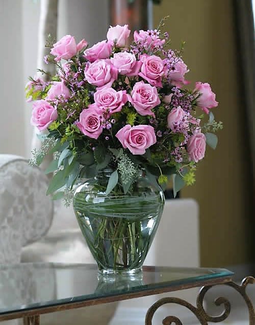 Pink Garden Rose Vase in Venice, FL | Venetian Flowers