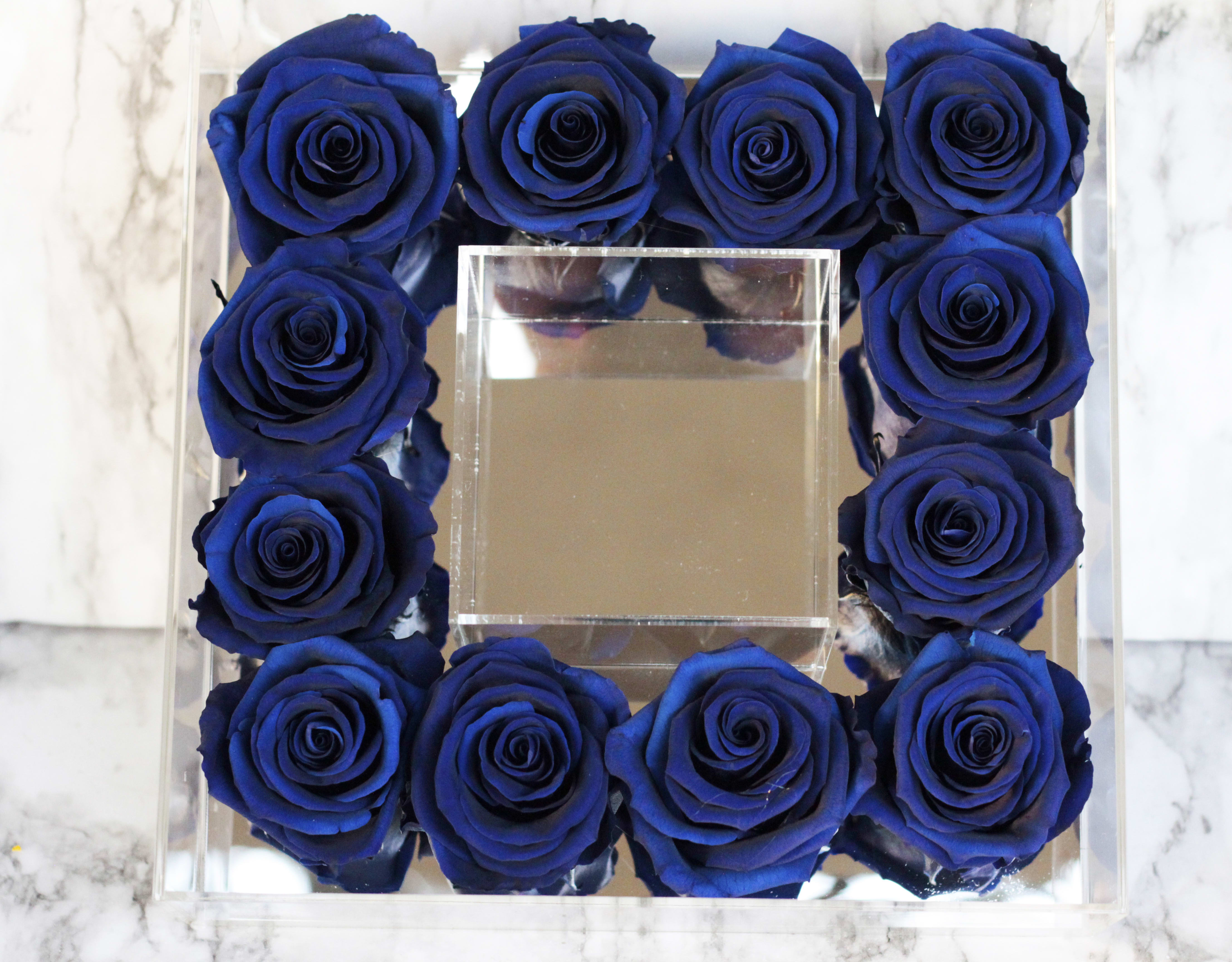 Dozen One Year Roses in a Mirrored Case - Navy Blue in Torrance, CA ...