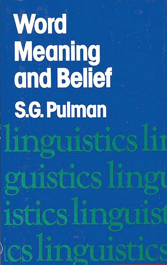 Work Meaning and Belief: : Praeger
