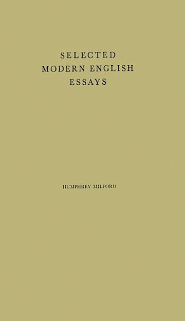 Selected Modern English Essays: : Praeger