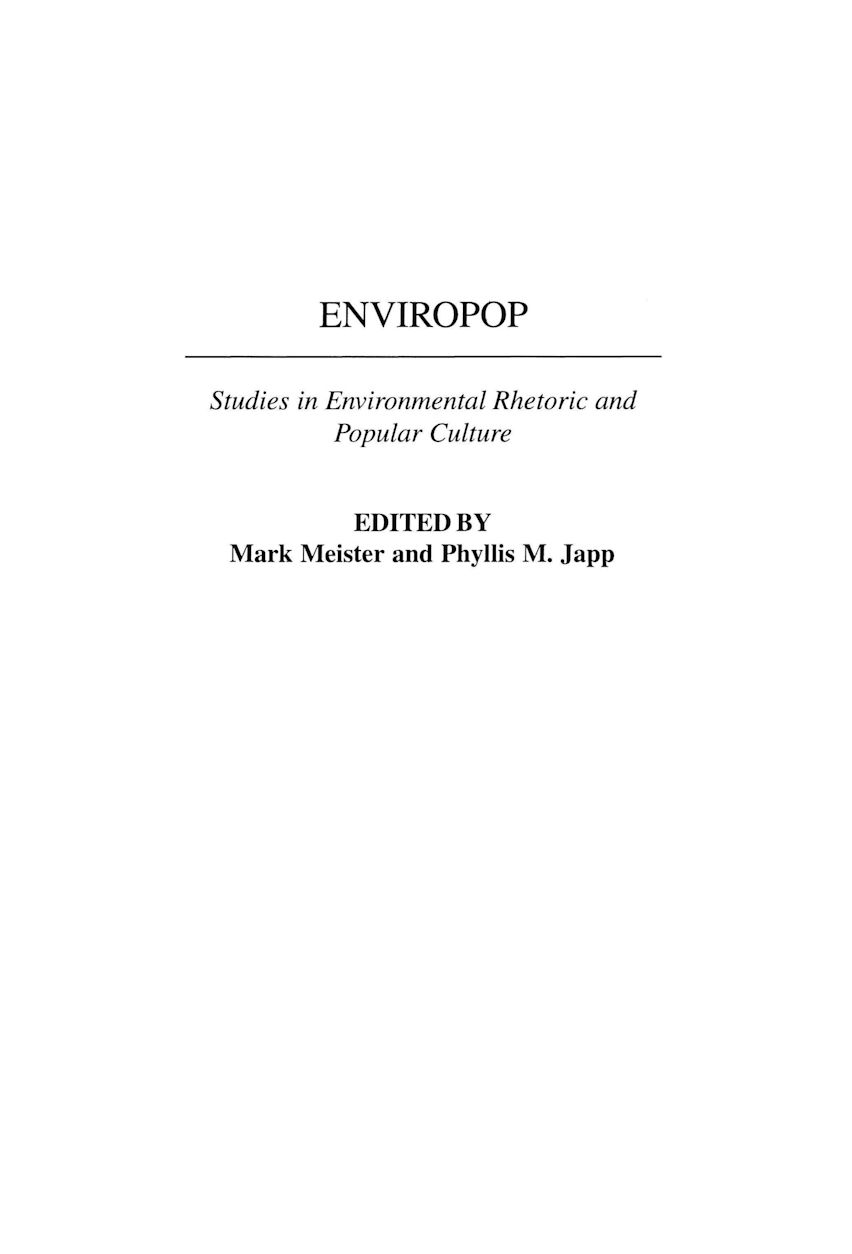 Enviropop: Studies in Environmental Rhetoric and Popular Culture: Mark ...