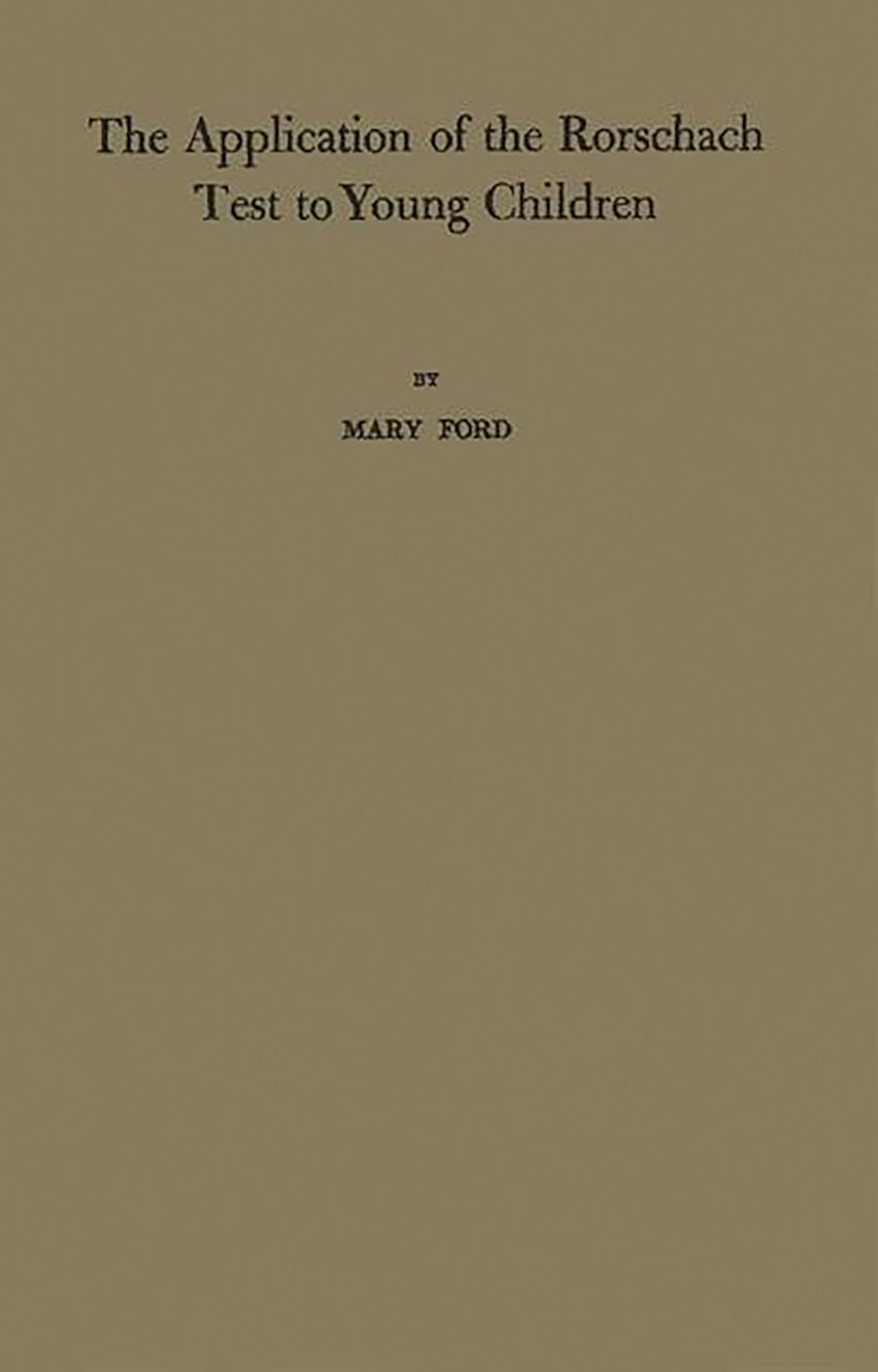 The Application of the Rorschach Test to Young Children.: : Praeger ...