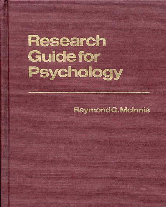 Research Guide for Psychology: : Reference Sources for the Social ...