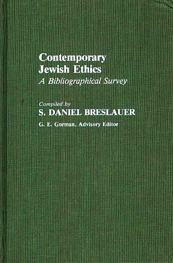 Contemporary Jewish Ethics: A Bibliographical Survey: Bibliographies ...