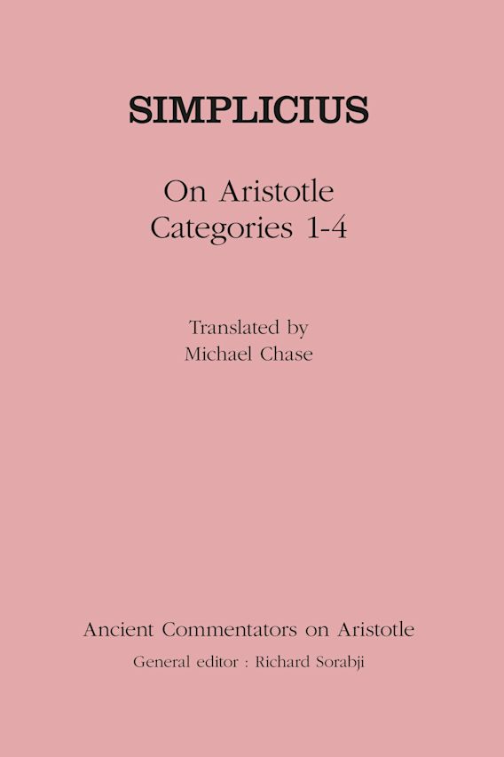 Simplicius: On Aristotle Categories 1-4: : Ancient Commentators on ...
