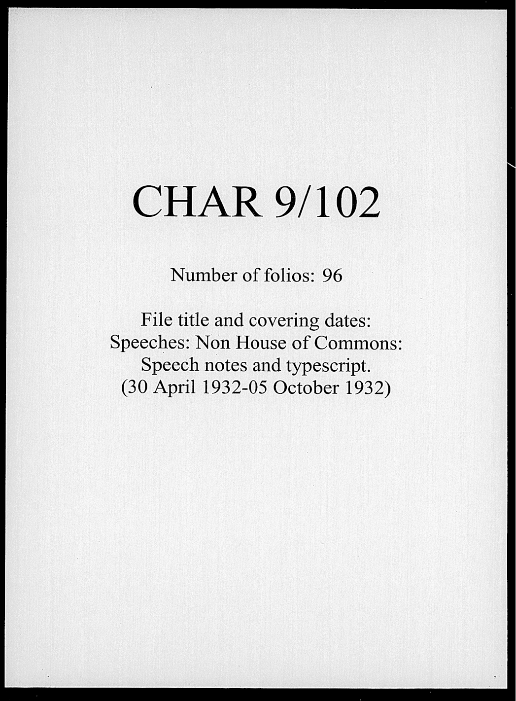 Churchill Archive Platform - CHAR 9/102