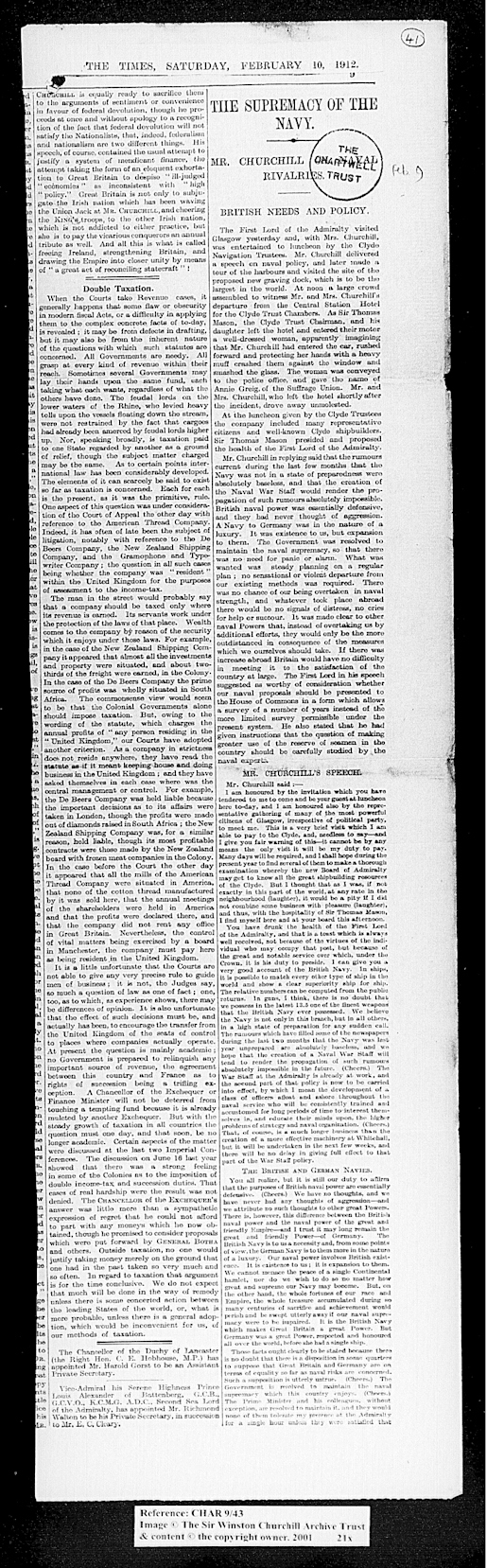 Churchill Archive Platform - CHAR 9/43/41-42