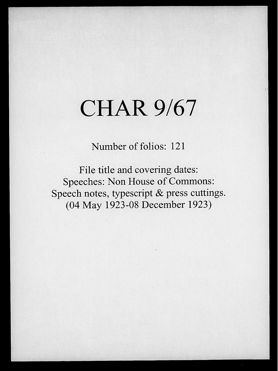 Churchill Archive Platform - CHAR 9/67