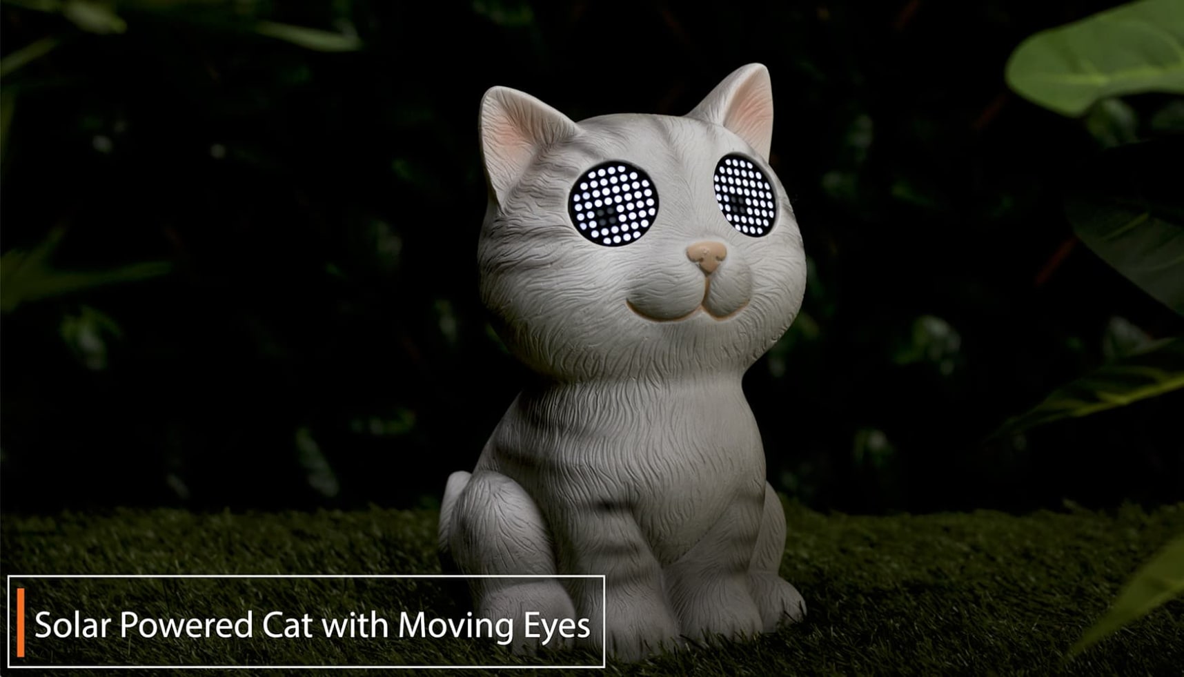 Solar Powered Cat with Moving Eyes | Garden | B&M