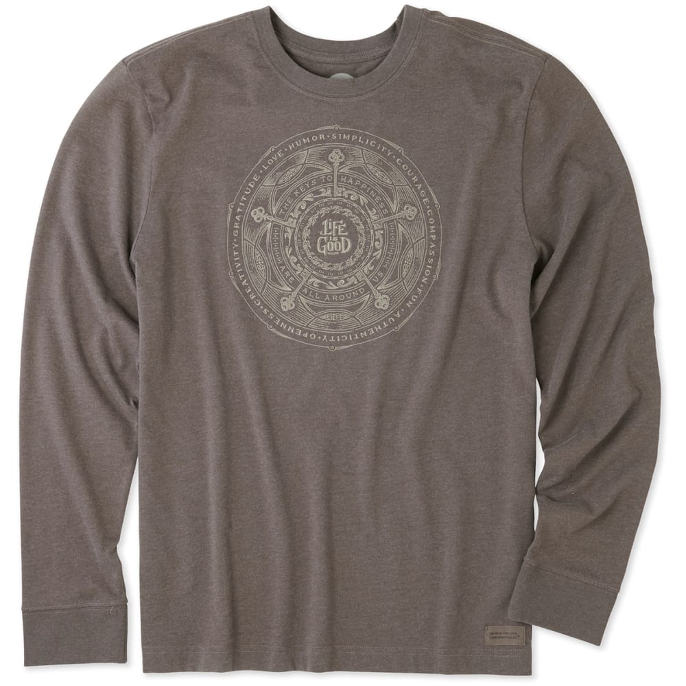 Life Is Good Mens Keys To Happiness Crusher Long Sleeve Tee Bobs Stores