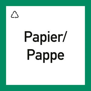 Abfallschild für Pappe sowie Papier