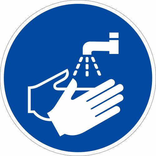 Gebotszeichen - Hände waschen - ISO 7010 Gebotsschilder