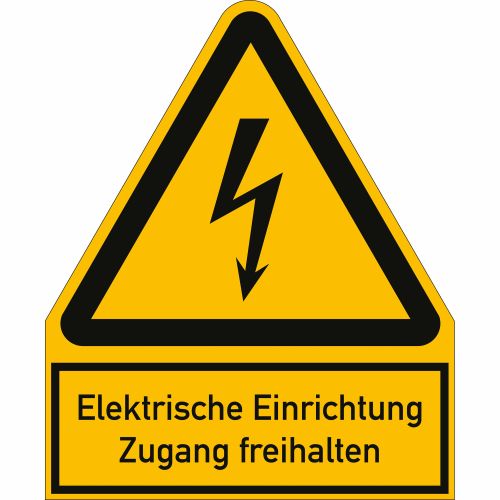 Kombischild Elektrische Einrichtung - Zugang freihalten - Warnschilder ...