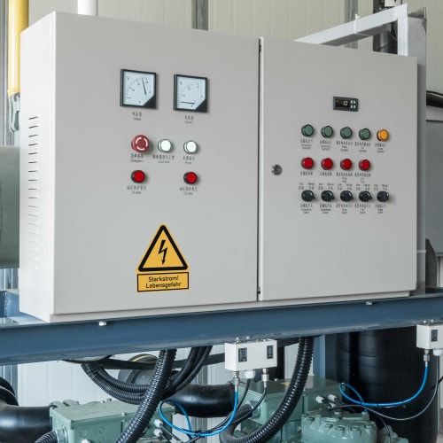 Kombischild Starkstrom! Lebensgefahr - Warnschilder mit Text und Piktogramm