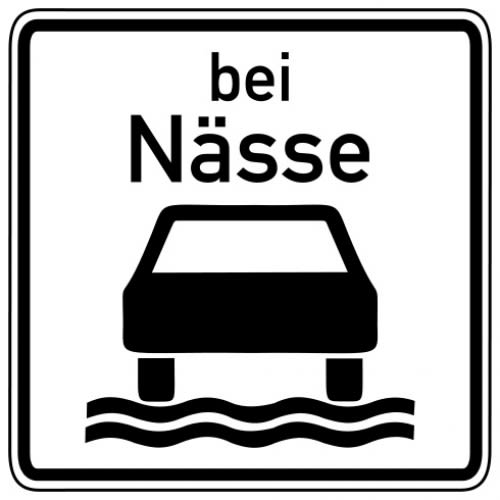 Zusatzschild "Bei Nässe" | Zusatzzeichen mit VZ 1053-35